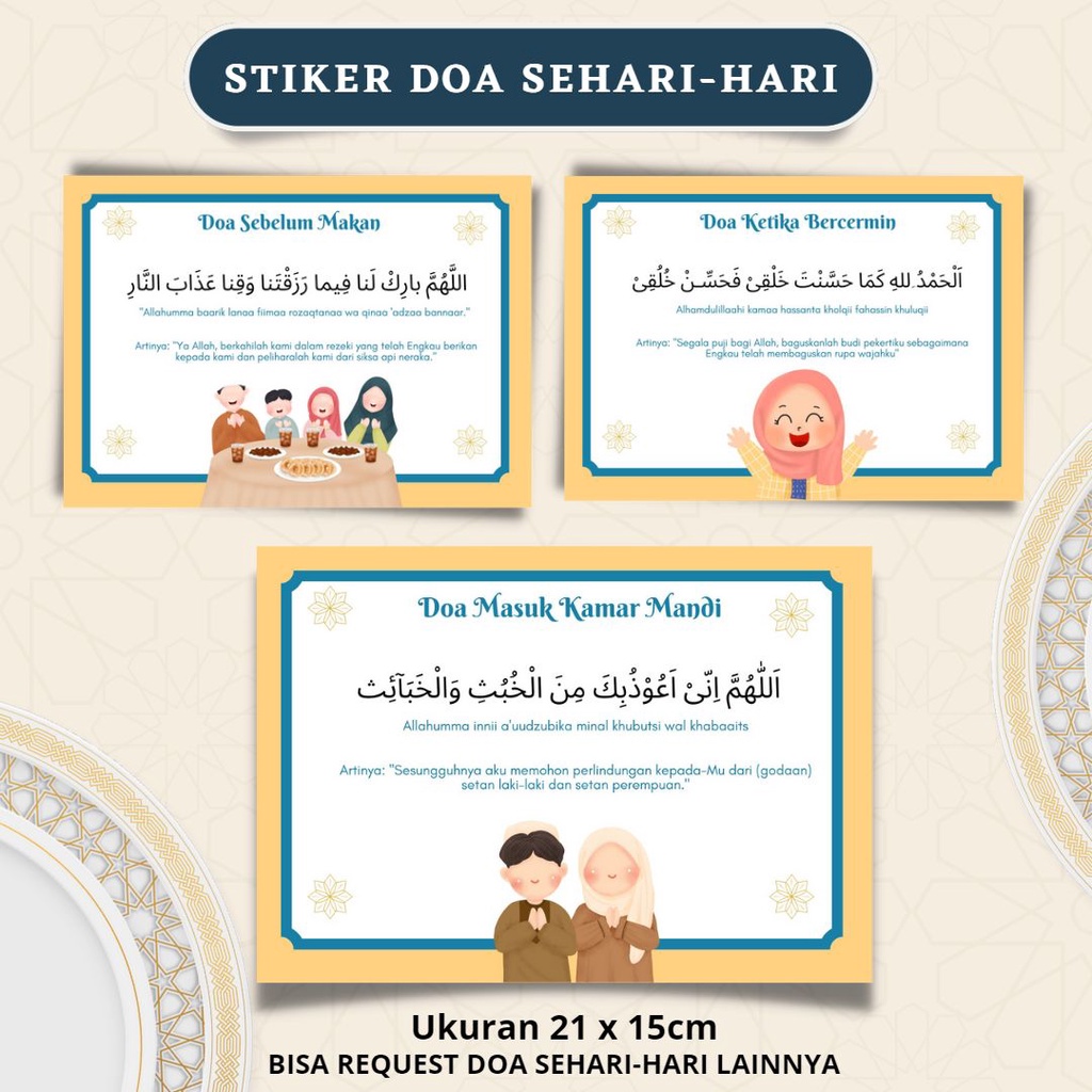 Jual Stiker Doa Sehari-hari hafalan anak muslim stiker tempel | Shopee ...
