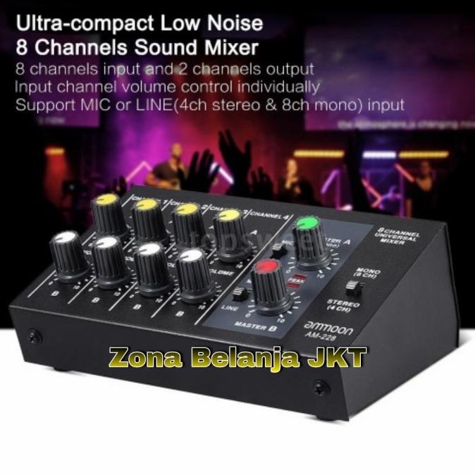 Jual Mini Mixer Audio Console Karaoke 8Channel Input Mic Line | Shopee ...
