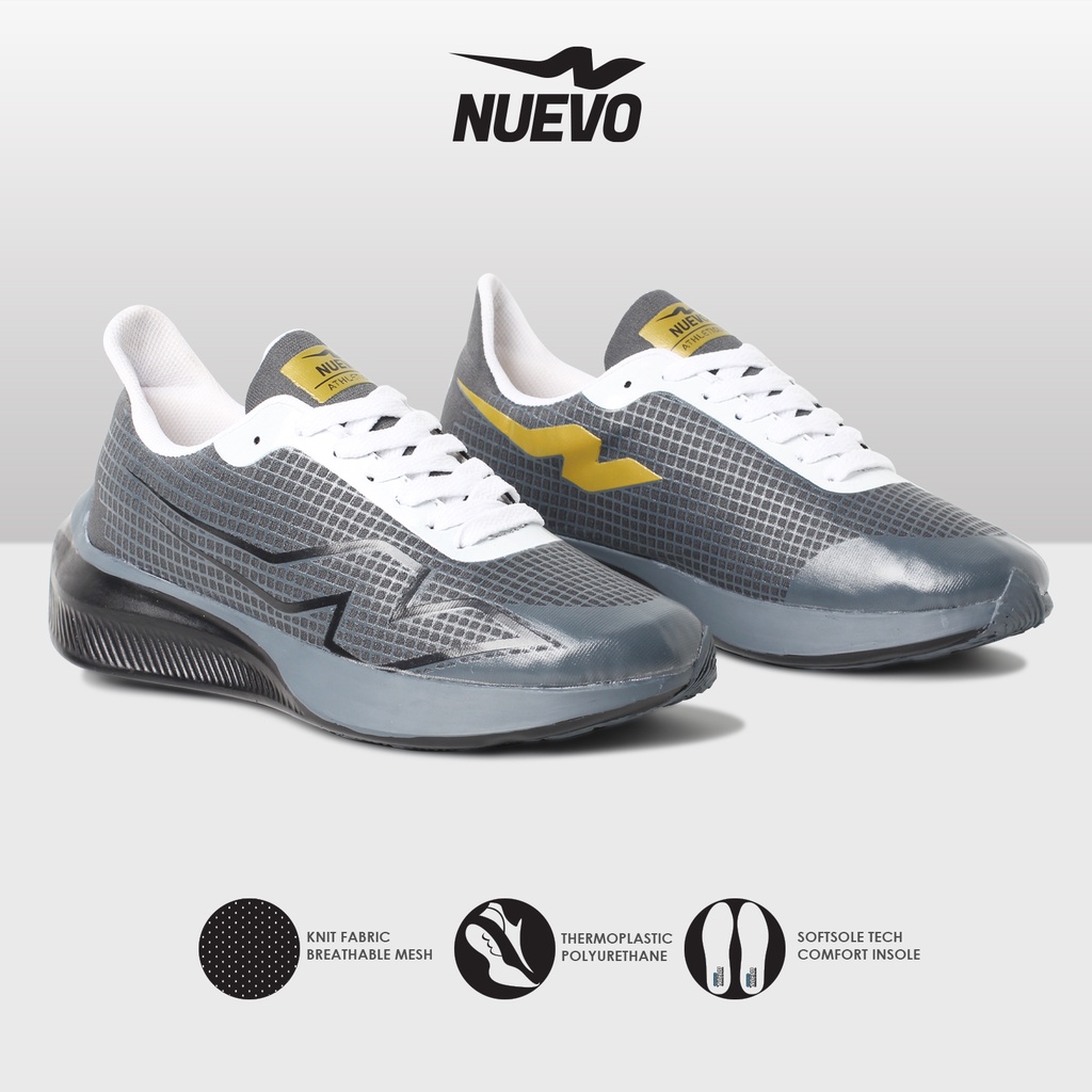 Jual Nuevo Sepatu Olahraga Pria Athletiouz Grey Black/Gold | Shopee ...