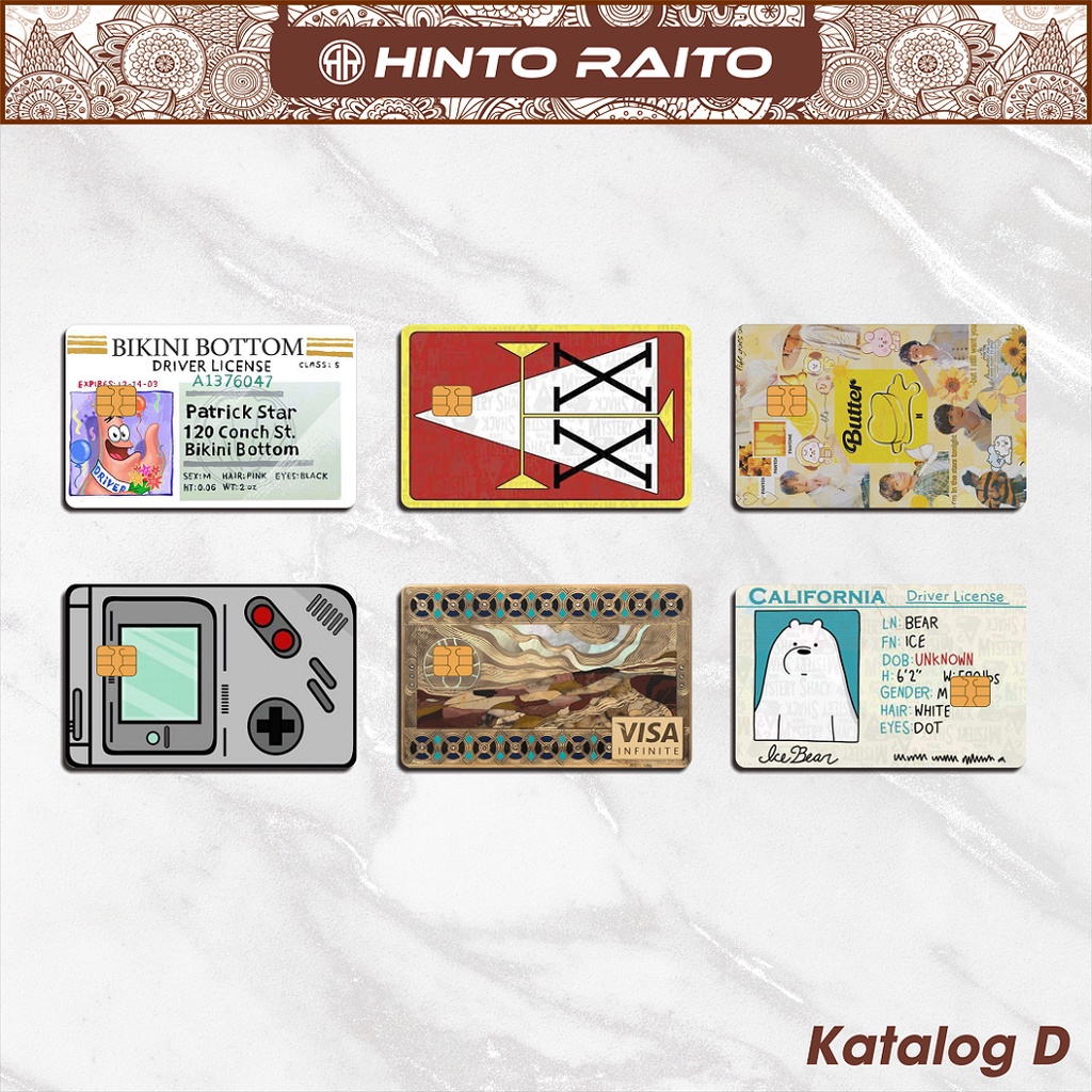 Jual Stiker Kartu ATM - Sticker Skin Card Vinyl Emoney Flazz Katalog D ...