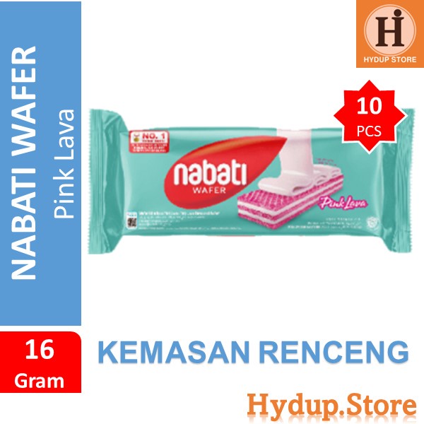 Jual Nabati Wafer Pink Lava Renceng isi 10 Kemasan 16 Gram | Shopee ...