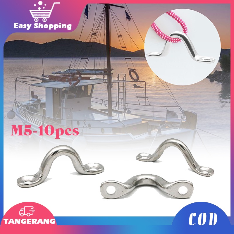 Jual 10pcs 304 Stainless Steel Boat Pad Eye M5 Ceiling Hook Kayak Eye ...