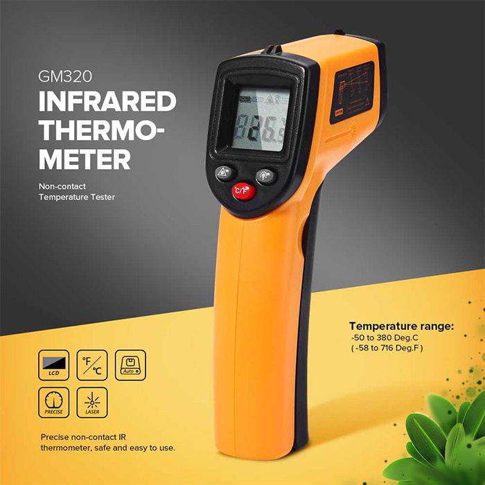 Jual [COD] Thermometer Laser Infrared Non Contact Alat Ukur Suhu LCD ...