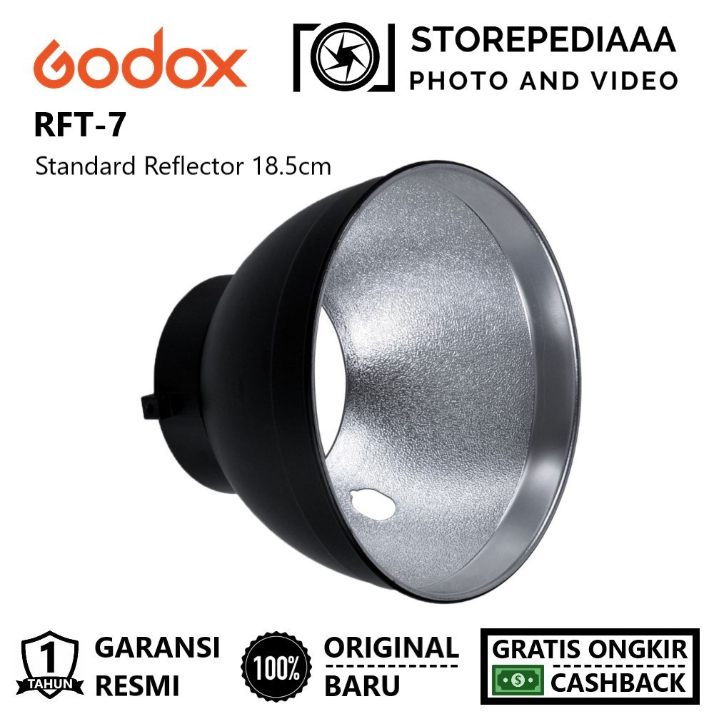 Jual Godox RFT-7 Standard Reflector 18.5cm Bowens Mount for Flash and ...