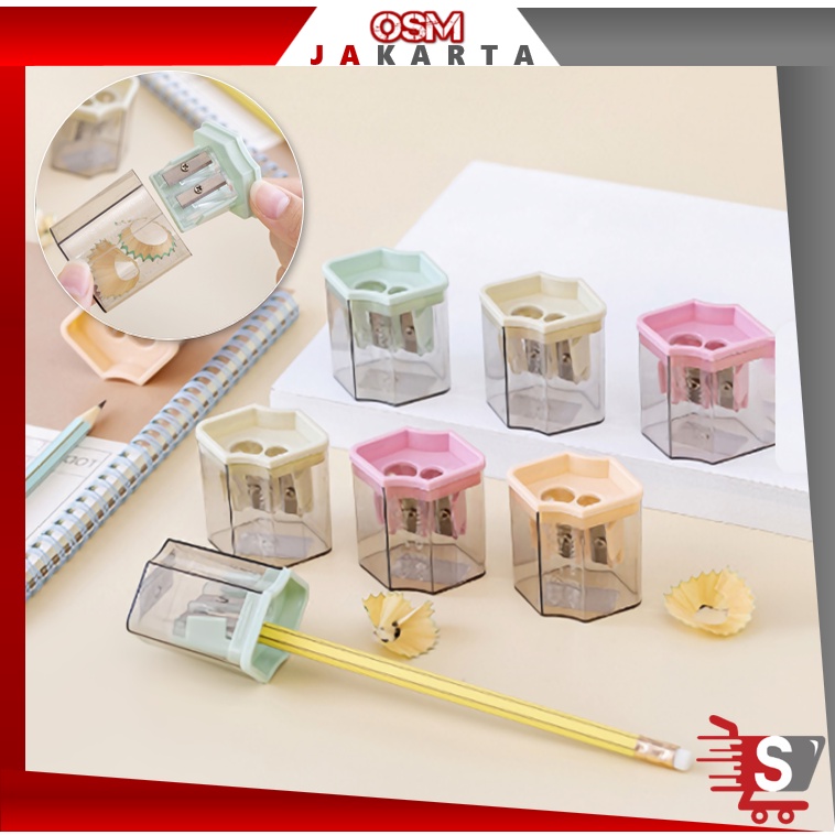 Jual OSM JKT S5739 Rautan Pensil 2 Lubang / Serutan Pensil Warna Warni ...