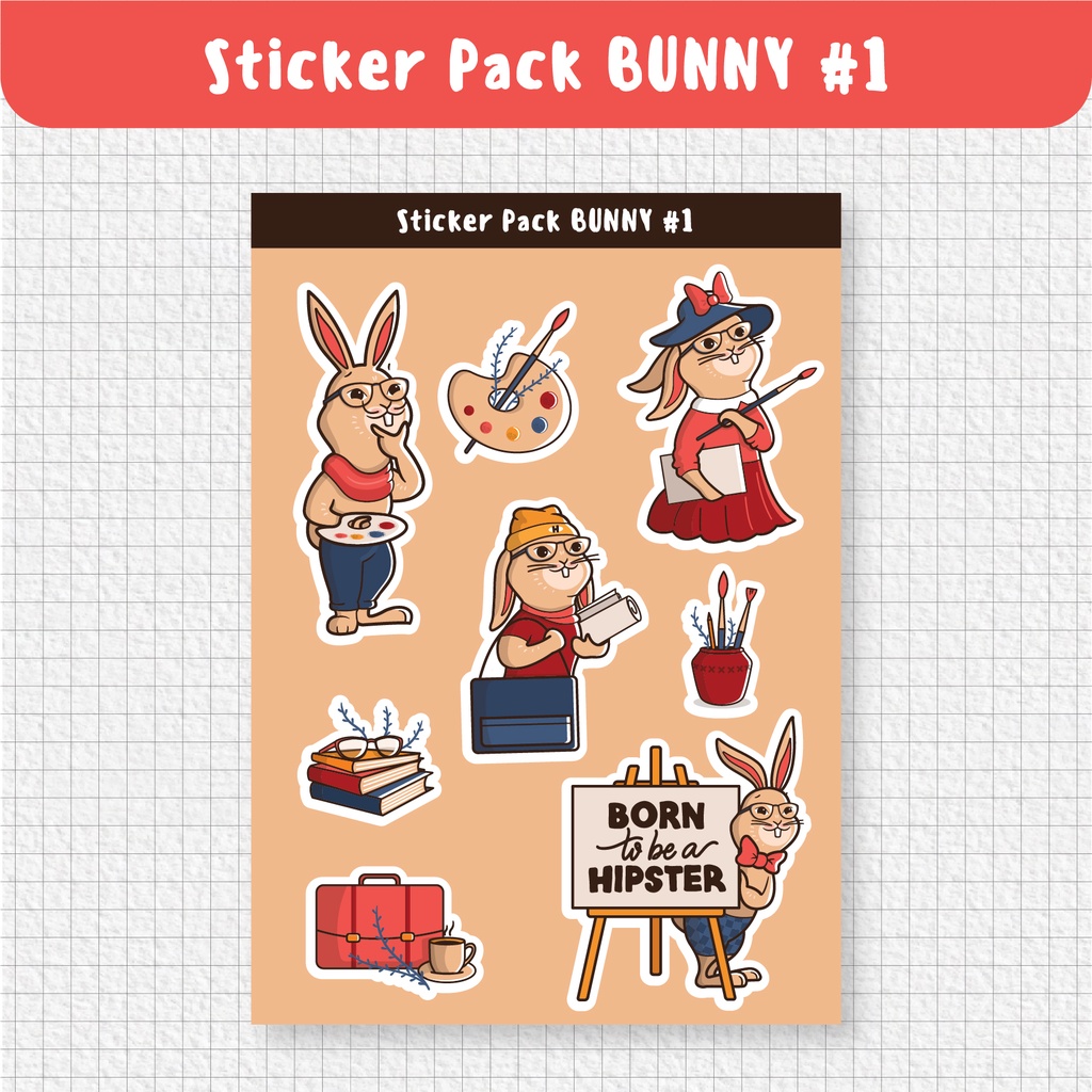 Jual Sticker Pack Bunny Lucu Aesthetic - Sticker Waterproof Tumblr ...