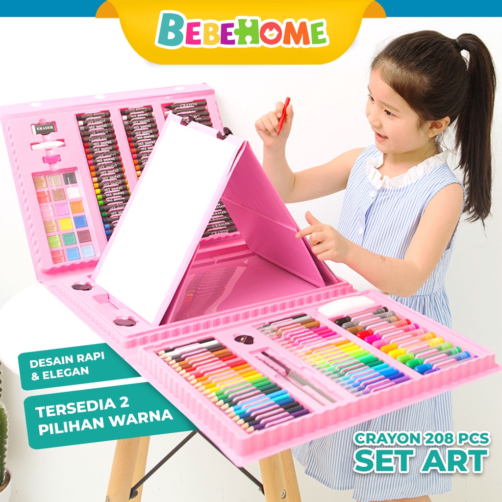 Jual Bebehome Crayon Anak Pengasah 208pcs Set Alat Menggambar Melukis ...