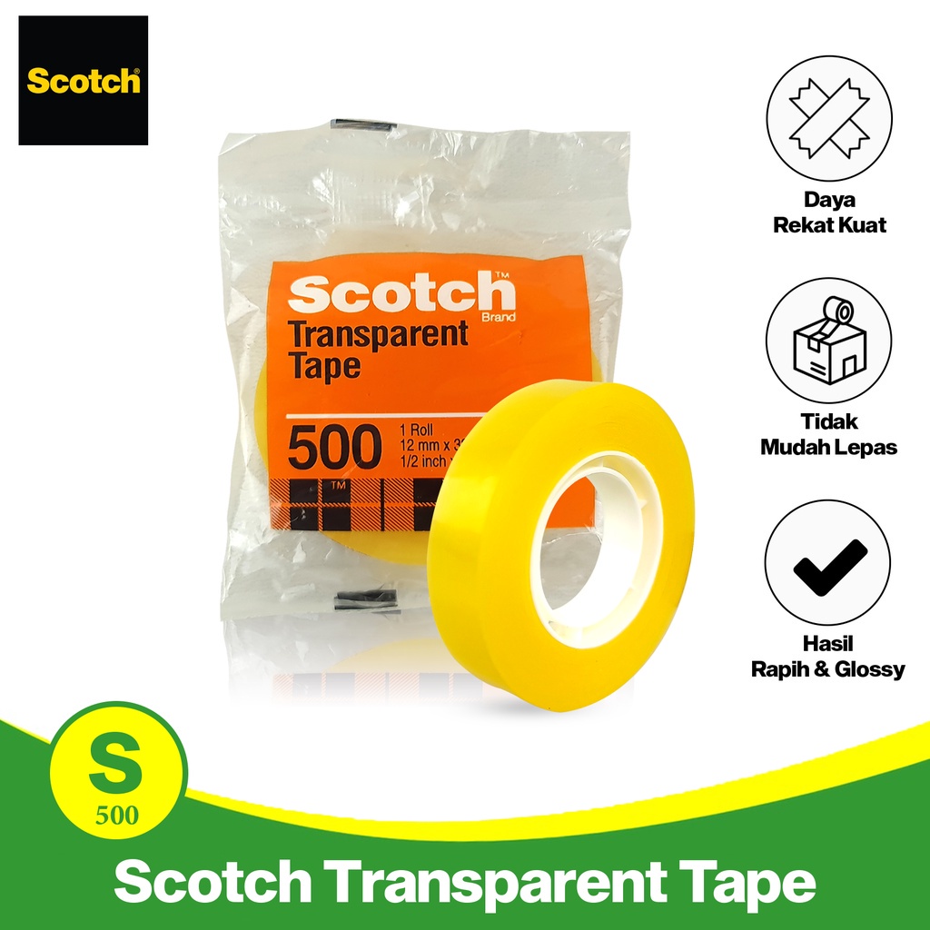 Jual 3M Scotch Brite Selotip Isolasi 1 Roll 12Mm X 33M Transparent Tape ...