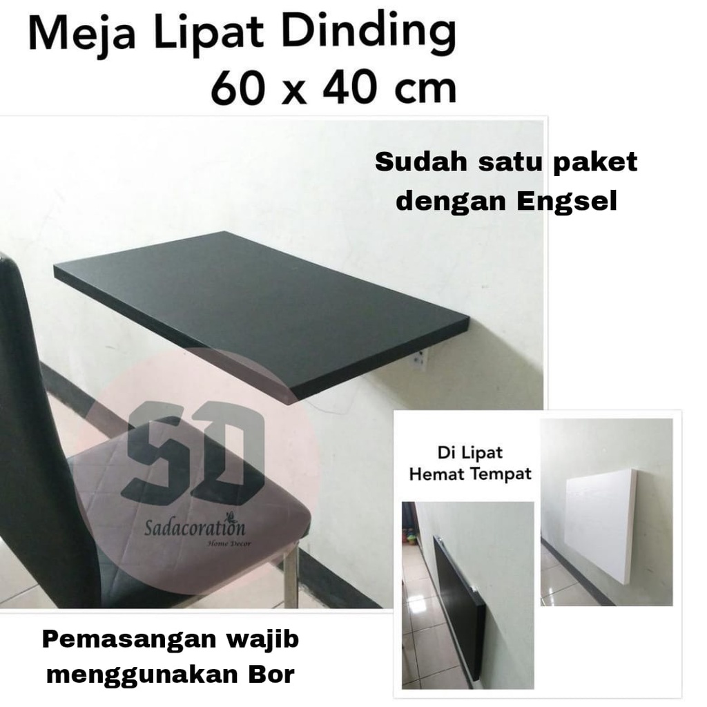 Jual MEJA LIPAT TEMPEL TEMBOK / Meja lipat dinding /Meja belajar tempel ...
