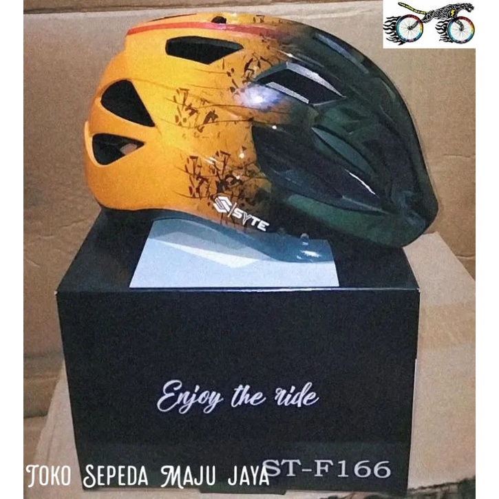Jual helm sepeda SYTE ST F166 motif ada lampu belakang LED cocok untuk ...