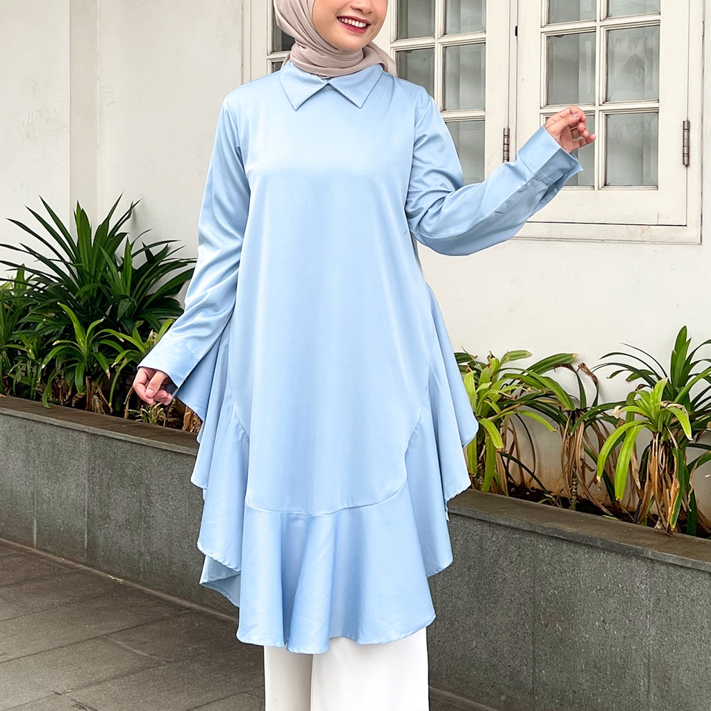 Jual Liana Ruffle Midi Dress/Tunik B5010116 by Sonia Basic Tunik ...