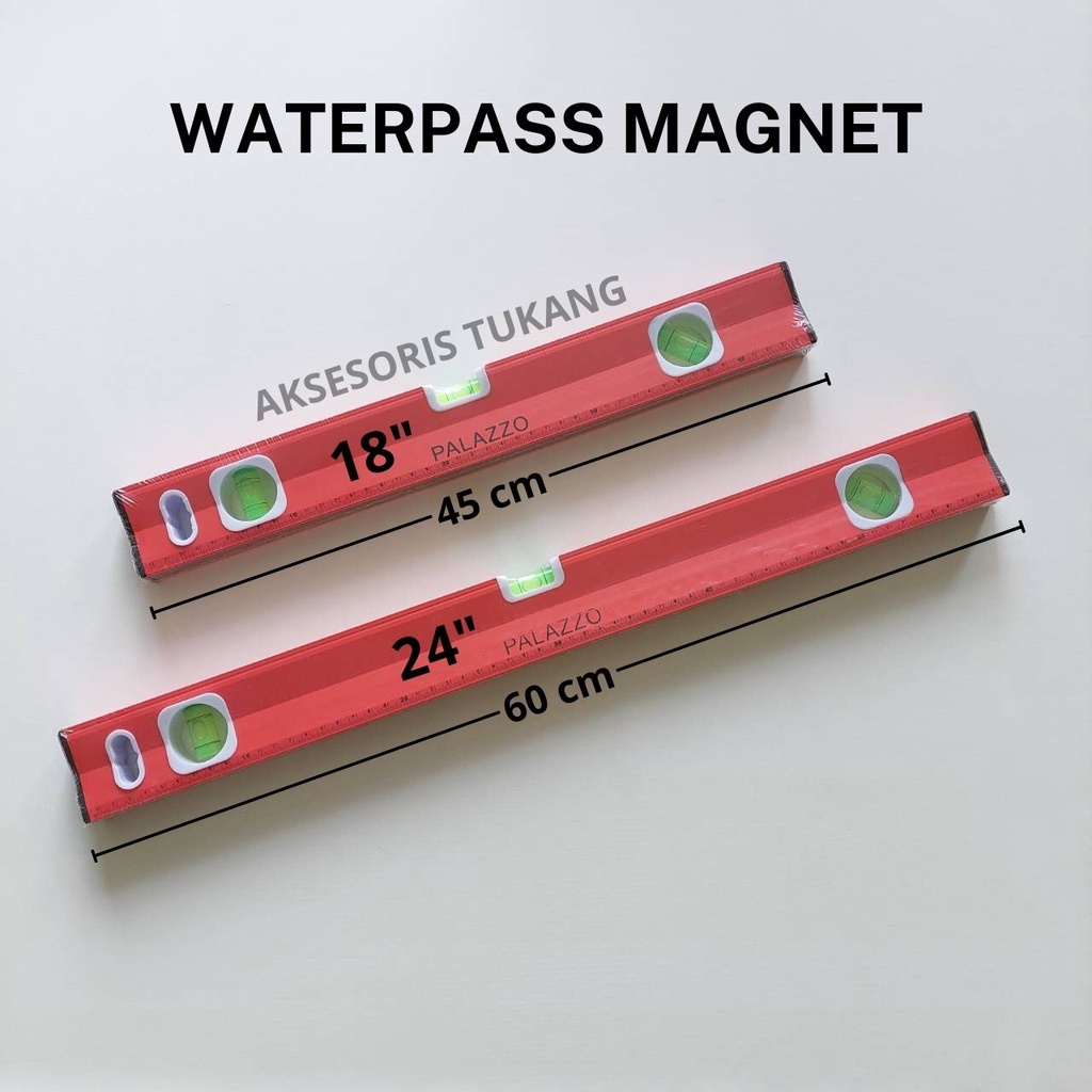 Jual Waterpass Magnet 18" 24" Inch / Waterpass Aluminium 45 cm 60 cm ...