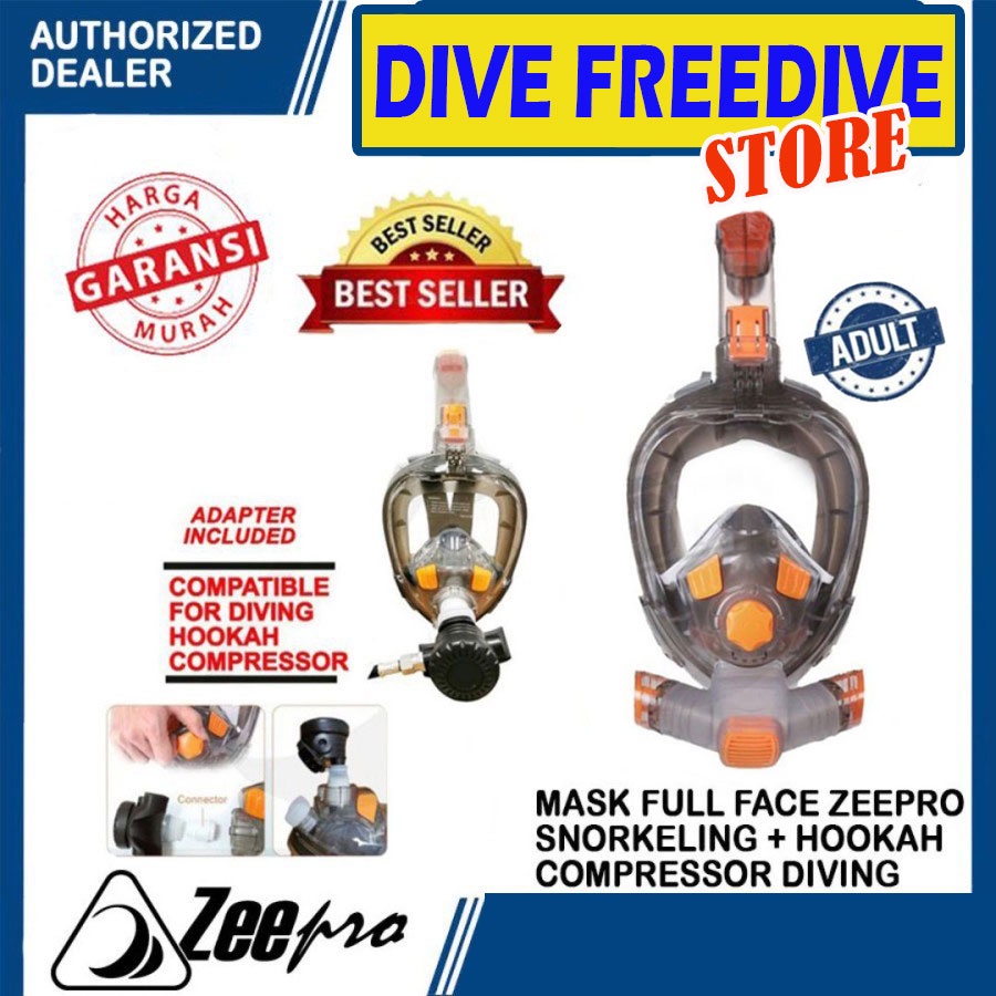 Jual Mask Full Face Zeepro Hookah Scuba Diving Snorkeling Masker ...