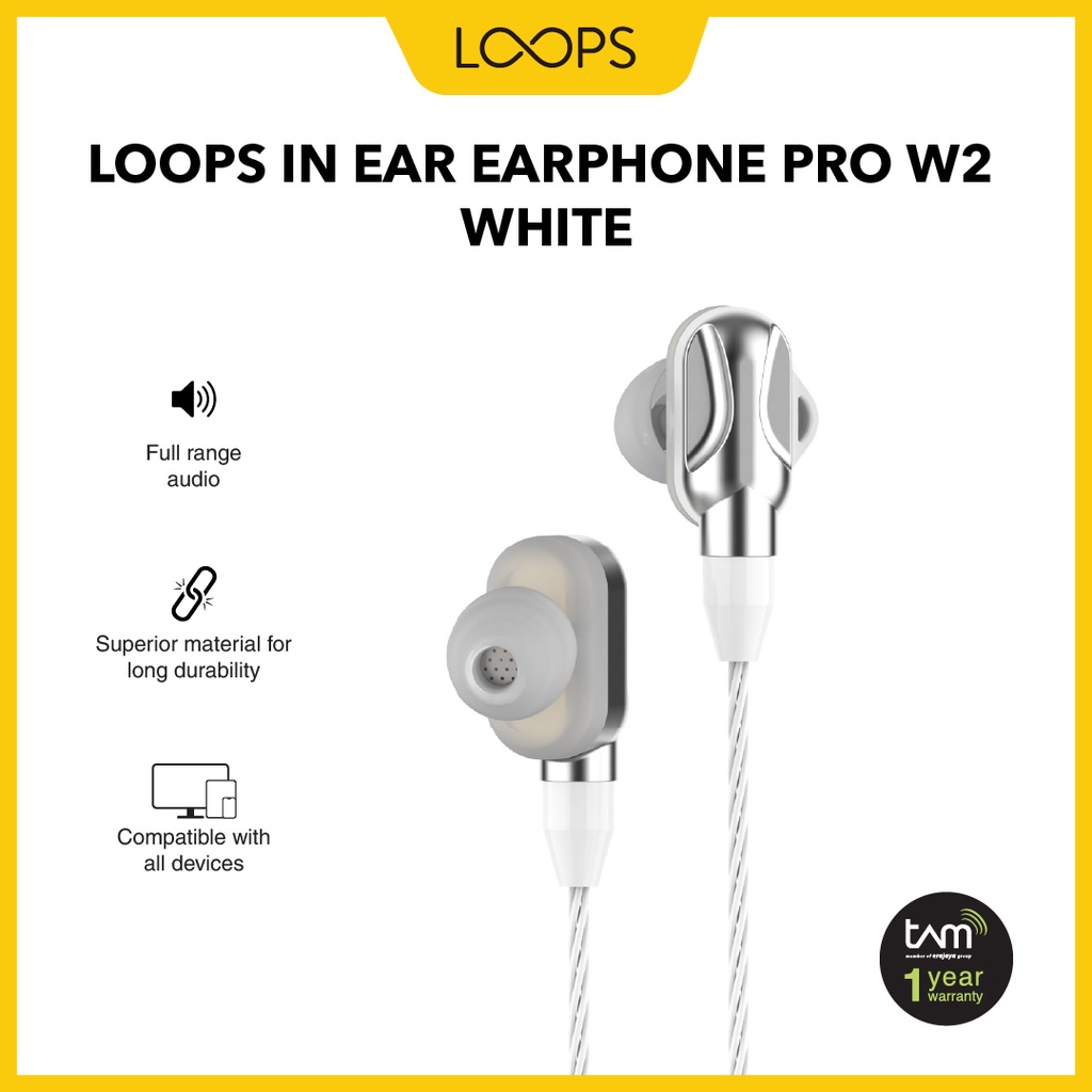 Jual LOOPS In Ear Earphone Pro W2 White | Shopee Indonesia