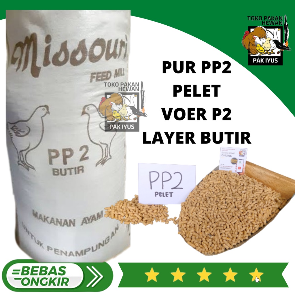 Jual PUR PP2 PELET VOER LAYER P2 BUTIR KILOAN REPACK PAKAN AYAM KELINCI ...