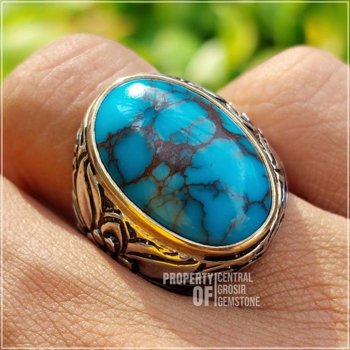 Jual Batu Pirus Persia Asli Natural Turquoise Good Quality Cincin Perak ...