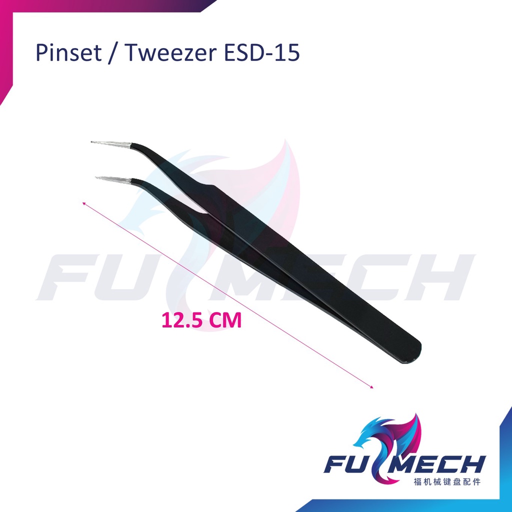 Jual PINSET ESD15 | TWEEZER ESD15 | LENGKUNG LANCIP | STAINLESS STEEL ...