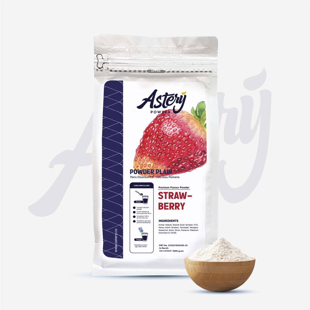 Jual Astery Powder - 1KG Strawberry Powder Plain / Strawberry Powder Drink / Bubuk Stroberi ...
