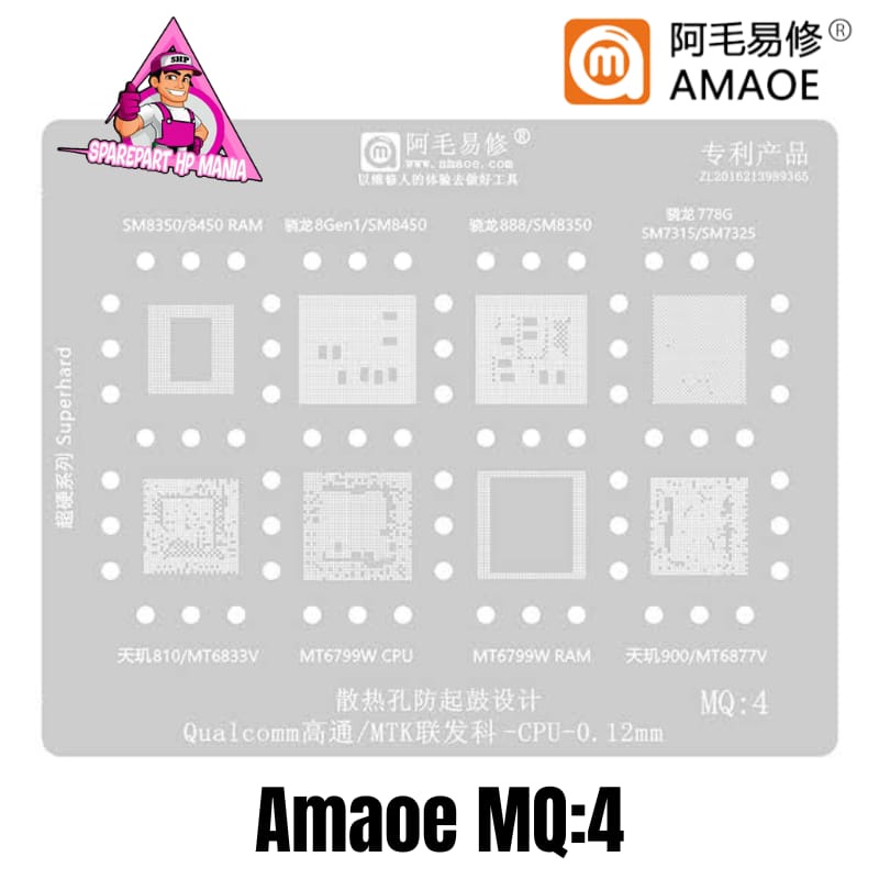 Jual PLAT AMAOE MQ4 ETAKAN IC CPU SM8350 SM8450 MT6799W SM7325 ORIGINAL MQ 4 | Shopee Indonesia