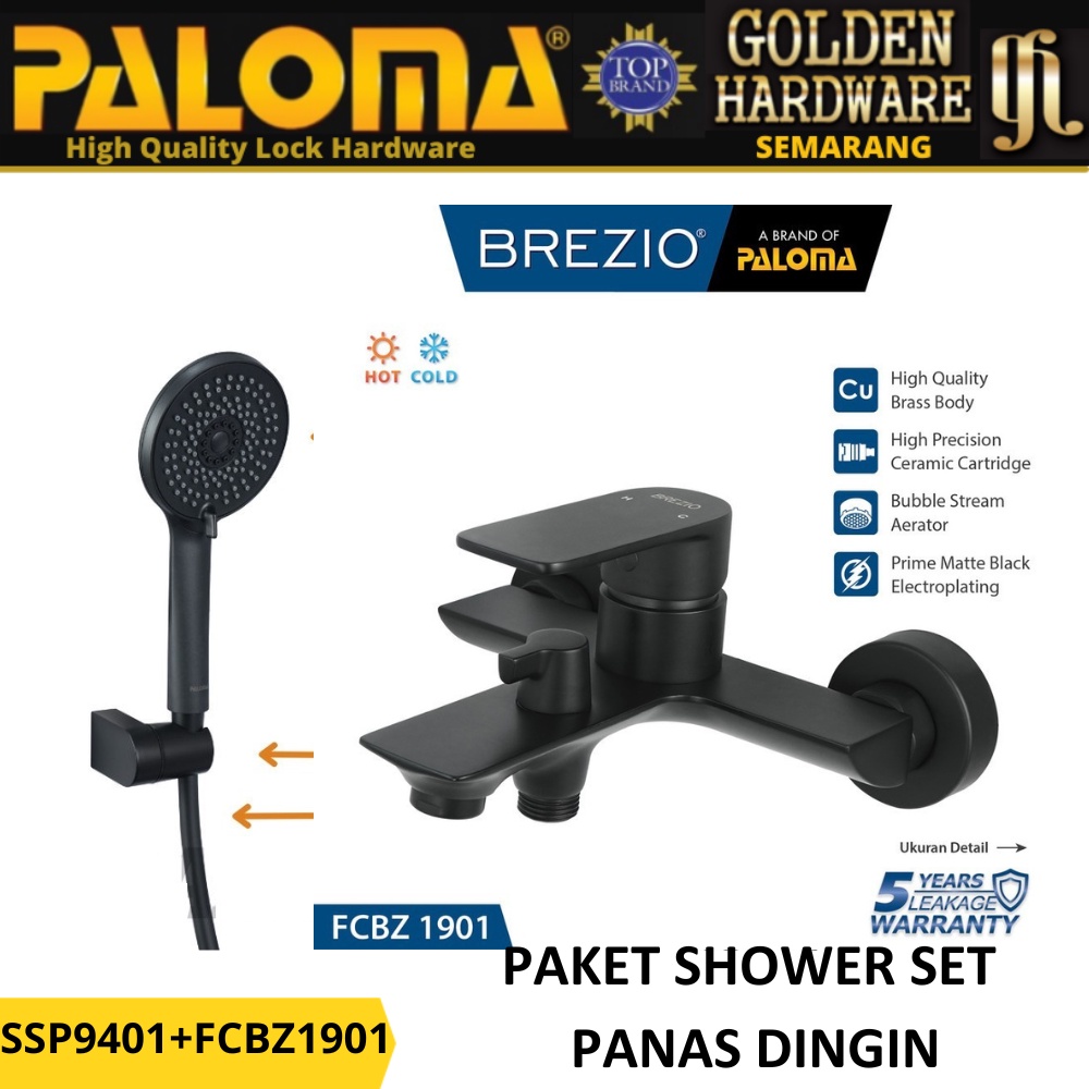 Jual PALOMA PAKET SHOWER FCBZ 1901+SSP9401 KRAN MIXER +SHOWER SET ...