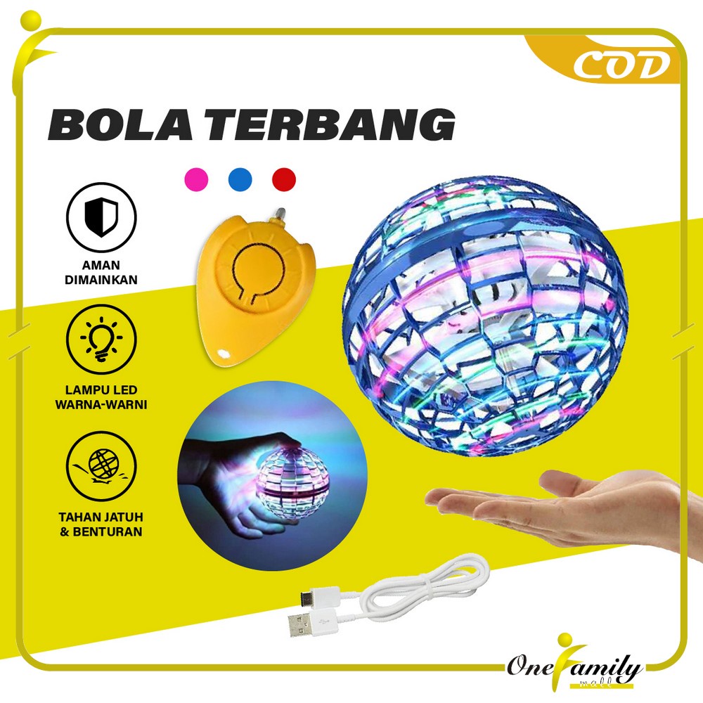 Jual ONE-M312 Mainan Flying Spinner Bola Terbang LED Berputar Mini UFO ...