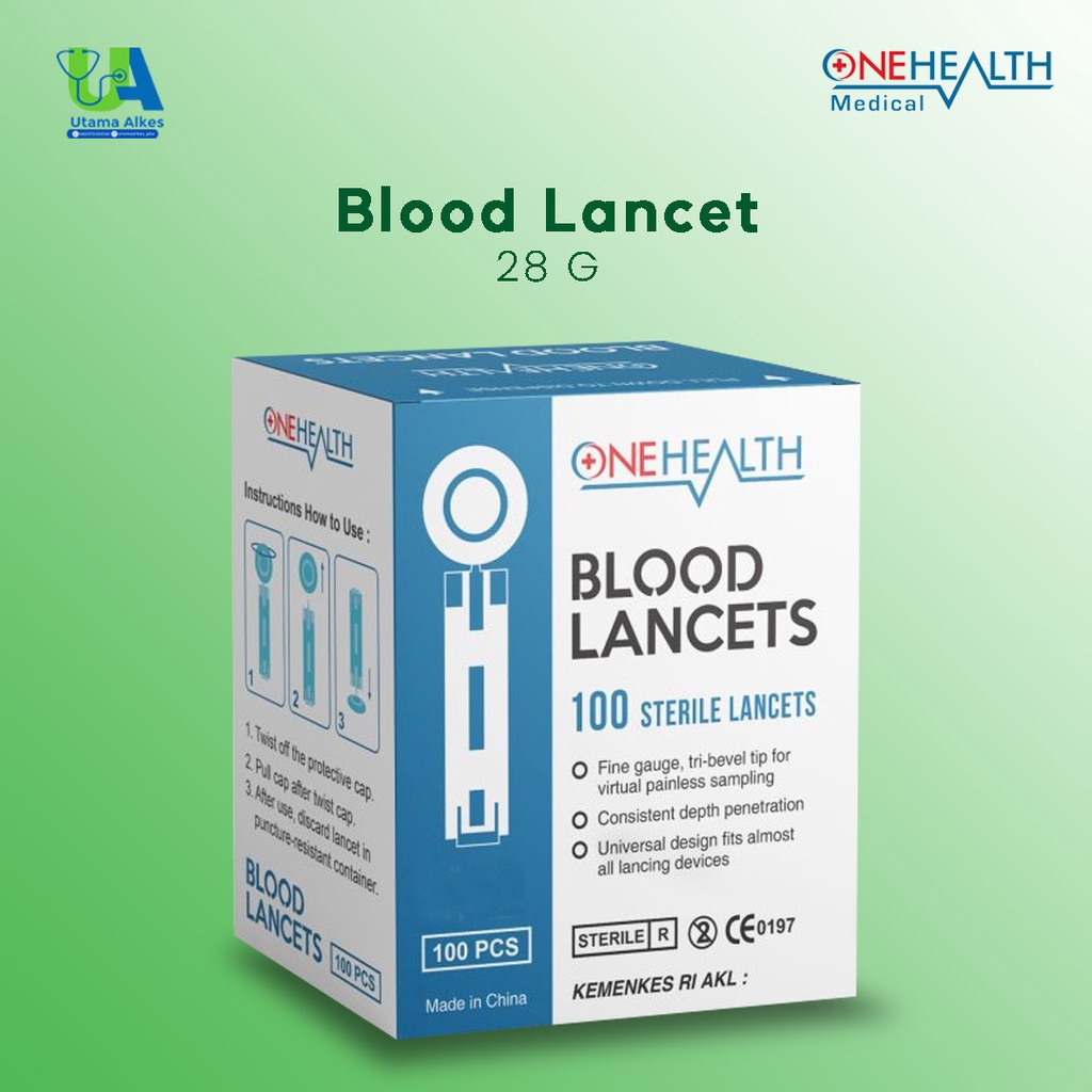Jual BLOOD LANCET | JARUM TES DARAH | JARUM | ONEHEALTH | Shopee Indonesia