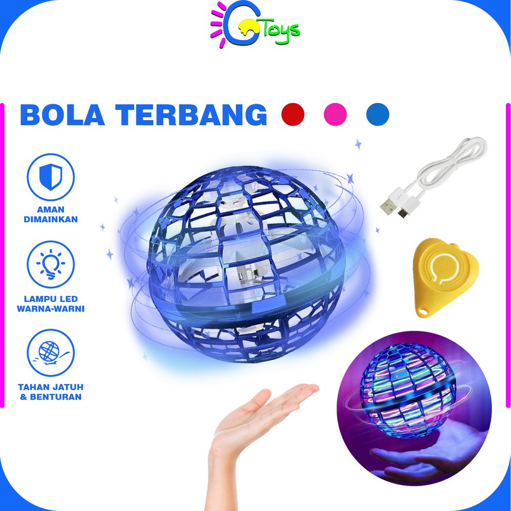 Jual CR-M312 Mainan Flying Spinner Bola Terbang LED Berputar Mini UFO ...