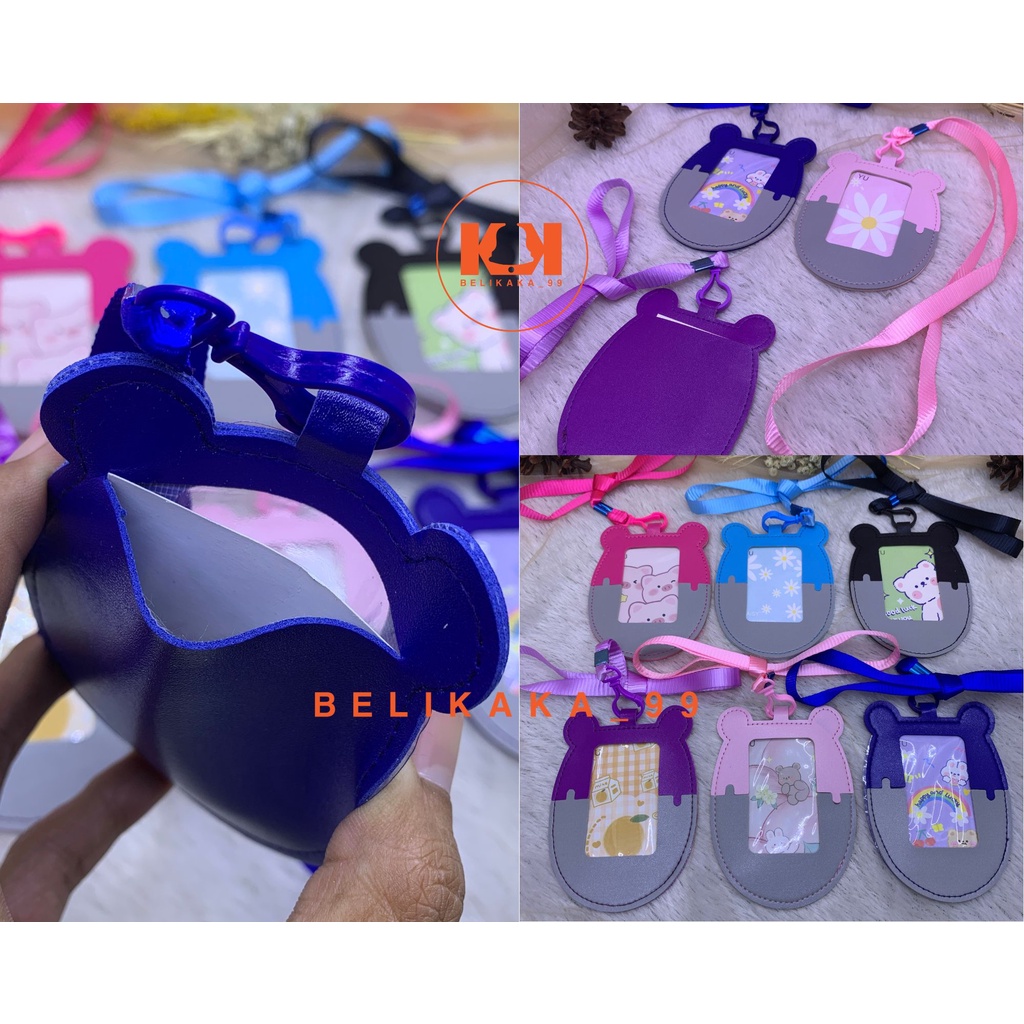 Jual TALI ID CARD NAME TAG BAHAN KULIT KARAKTER PANDA / NAME TAG KULIT ...