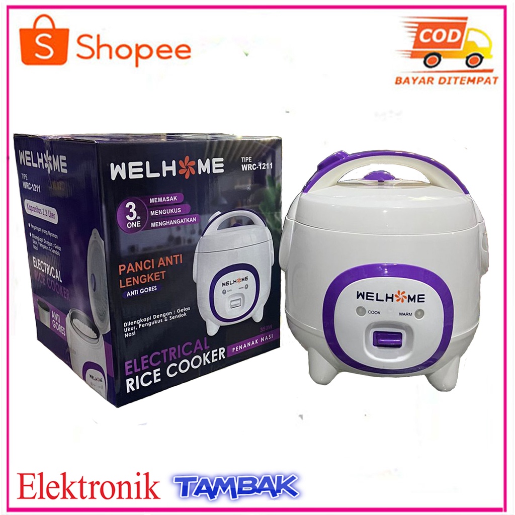 Jual MEGIC COM /Rice cooker Welhome WRC-1211 Kapasitas 1,2 Liter ...