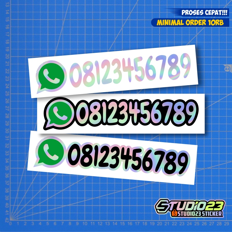 Jual Stiker Cutting nomor WA Custom Hologram | Shopee Indonesia