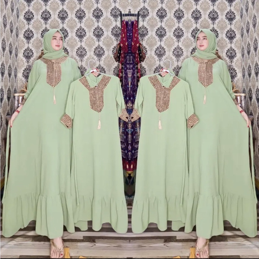 Jual Gamis Abaya Ibu Dan Anak Polos Renda Sultan HITAM II | Shopee ...