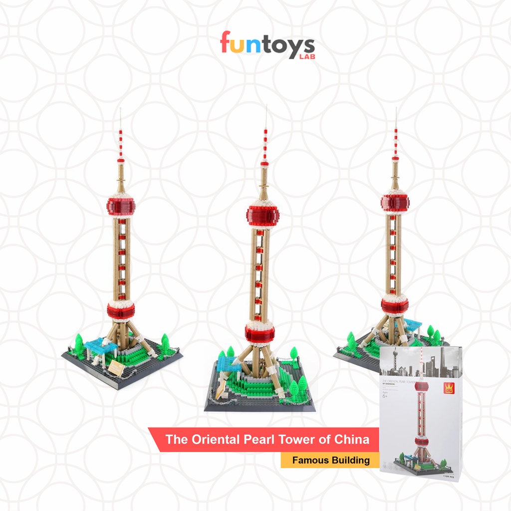 Jual The Oriental Pearl Tower - Wange Puzzle Brick Mainan Edukasi Model ...