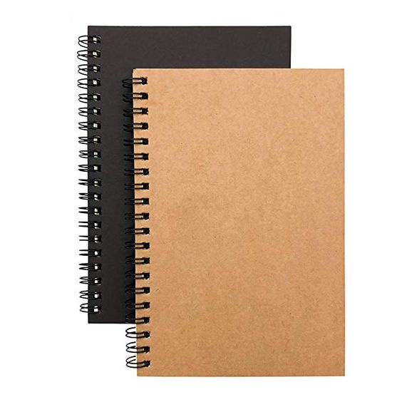 Jual Notebook Spiral A5 Cover Kraft Hitam Custom isi 50 lembar | Shopee ...