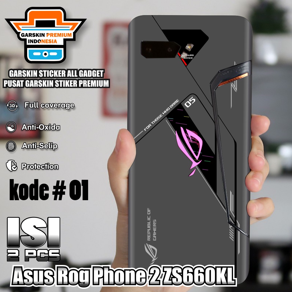 Jual COD Garskin Sticker Asus ROG Phone II ZS660KL Motif 1-05 Bisa Request Gambar ISI 2.PCS ...