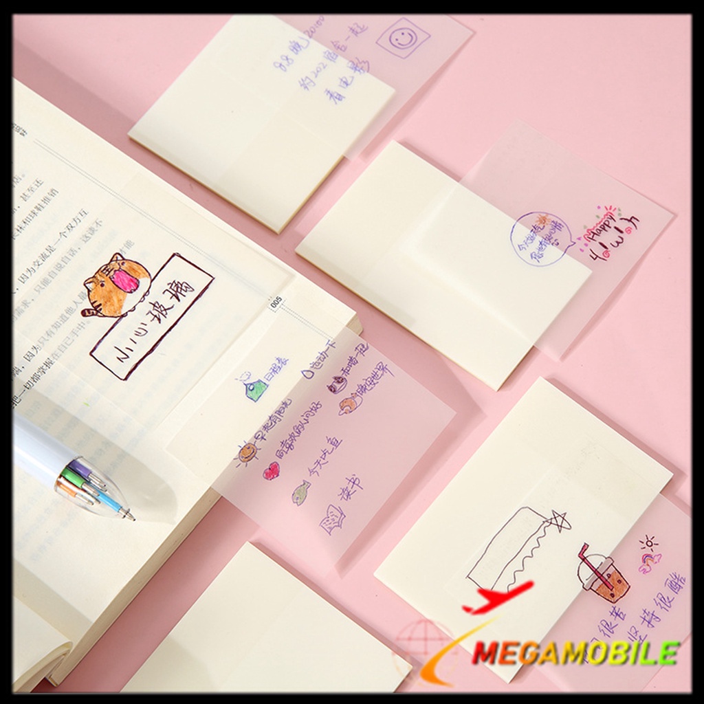 Jual MM - Set Kertas Notes Transparan 50 Lembar Label Stickers PET ...