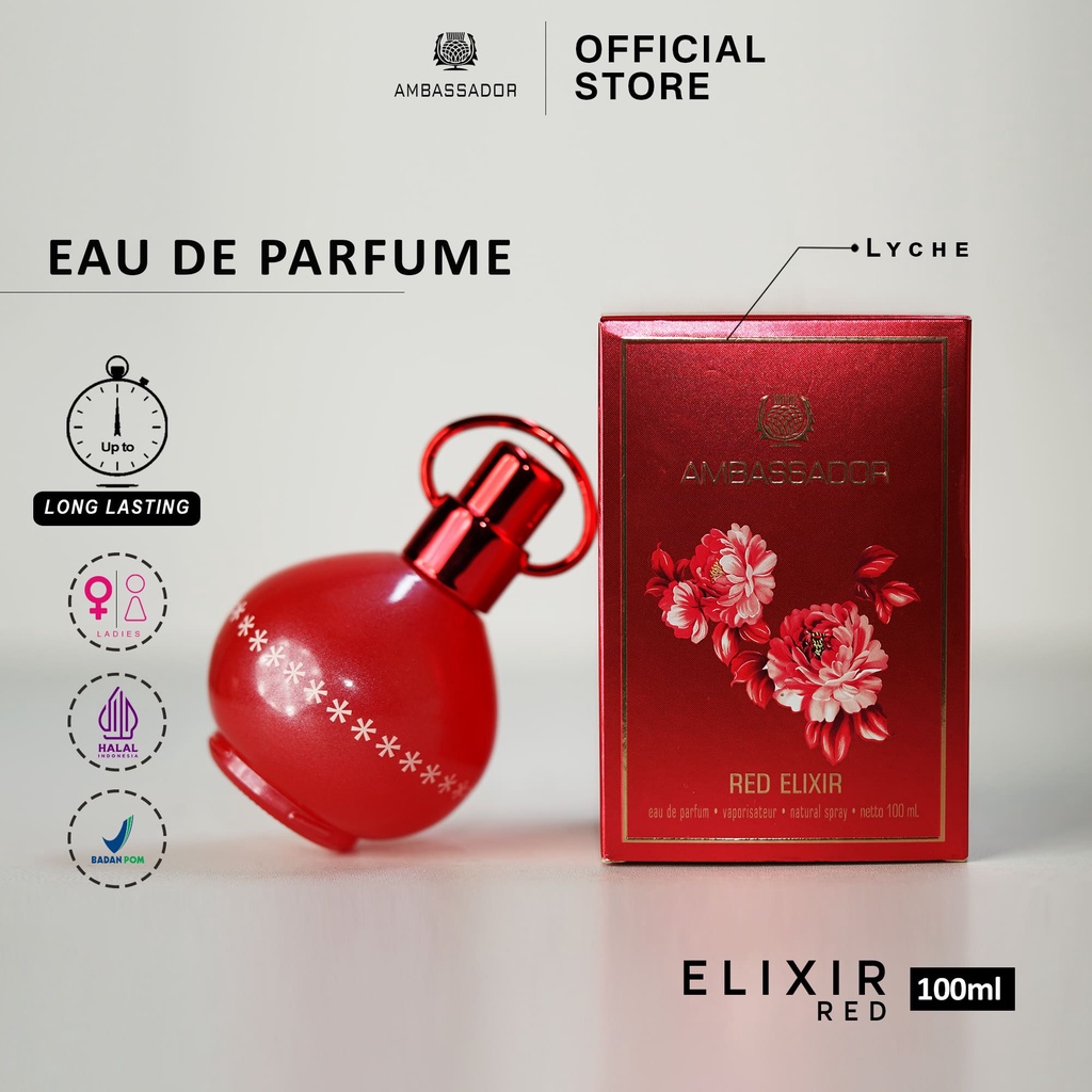 Jual Ambassador Eau De Parfume Red Elixir 100ml Parum Wanita / Minyak ...