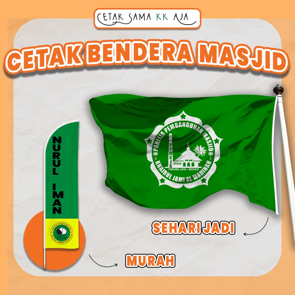 Jual [FREE DESIGN] CETAK BENDERA MASJID UMBUL UMBUL MASJID BENDERA HARI RAYA EID MUBARAK PANTIIA ...