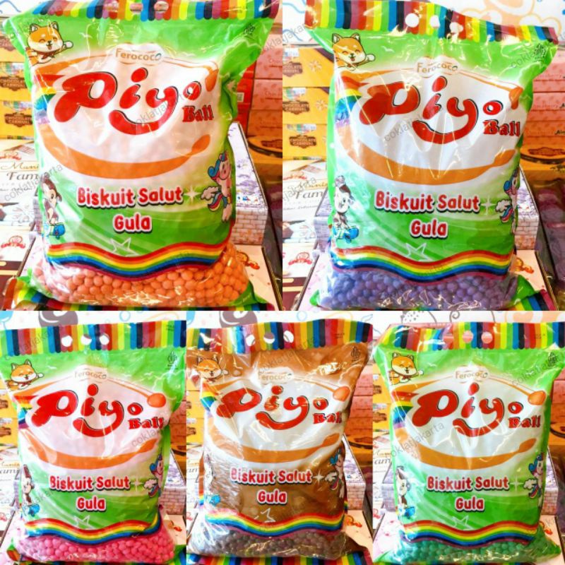 Jual Piyo Ball Coklat Biskuit Salut Gula 5 Warna 1 KG / 500 Gr / 250 Gr | Shopee Indonesia