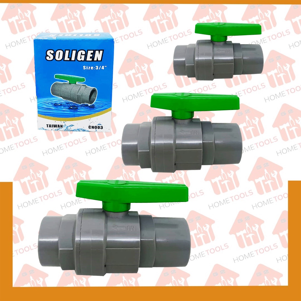 Jual Ball Valve Soligen 1/2" - 3/4" - 1" CN003 Stop Kran Air PVC ...