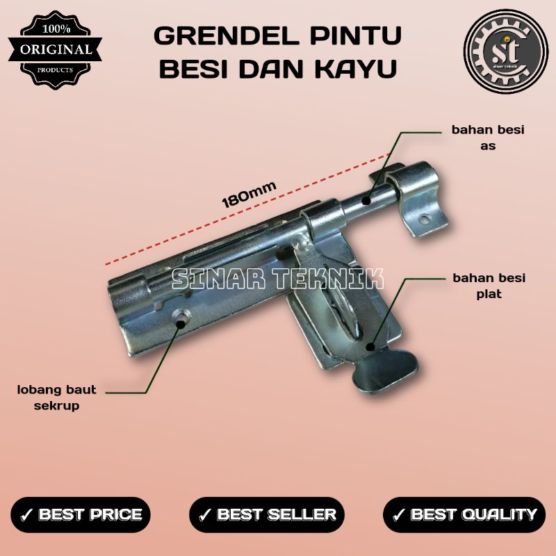 Jual GRENDEL PINTU SLOT PINTU GRENDEL PINTU BESI DAN KAYU (BESAR ...