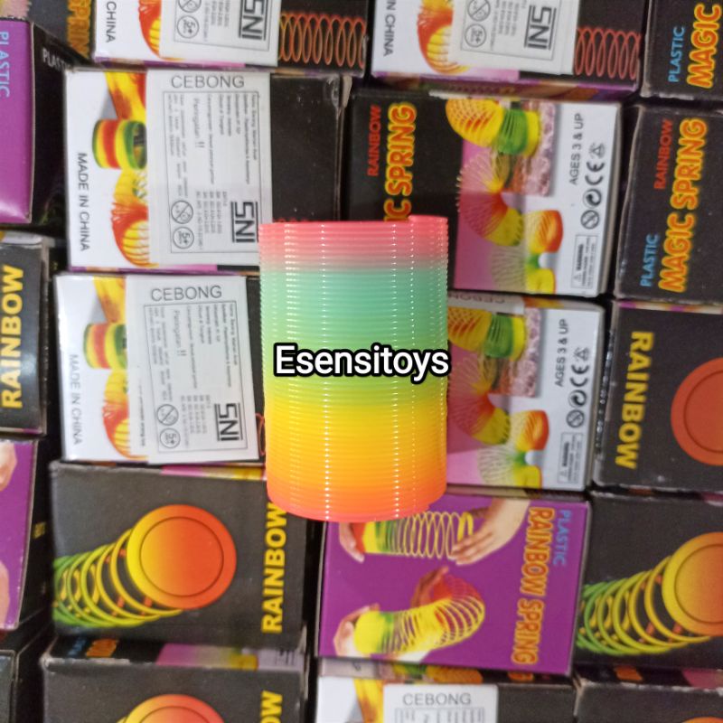 Jual Mainan Anak Magic Spring Slinky Pir Pelangi / Per Pegas Spiral ...