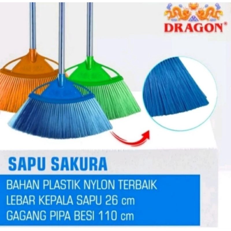 Jual Sapu Lantai Plastik Nilon Dragon Sakura Nylon Dengan Gagang ...