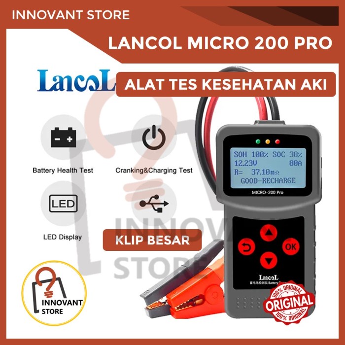 Jual Alat Tes Test Aki Accu Battery Tester Mobil Motor Lancol Micro 200 ...