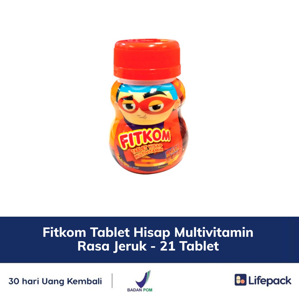 Jual Fitkom Tablet Hisap Multivitamin Rasa Jeruk - 21 Tablet - LIFEPACK ...