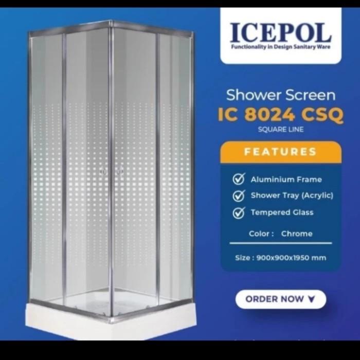 Jual Shower box kotak ICEPOL IC 8024 C-SQ (square line UK.90x90x195 ...