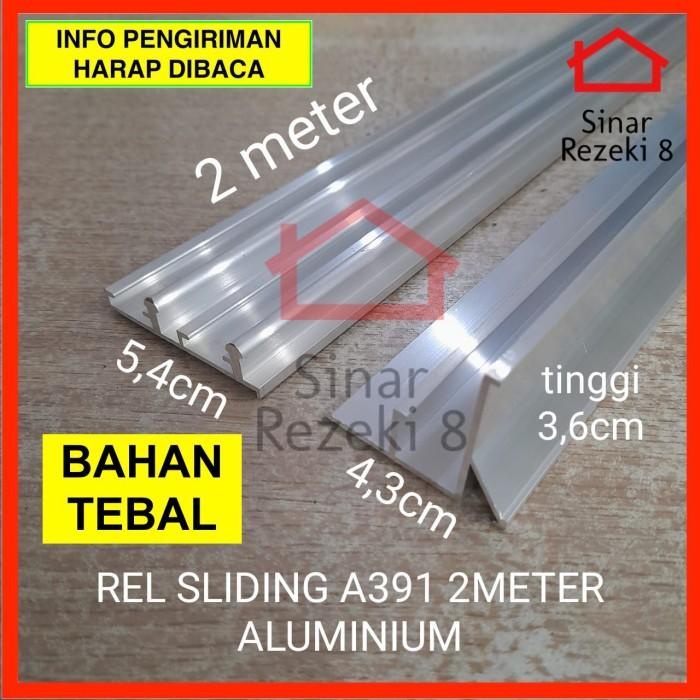 Jual Rel Sliding A391 2 METER / Pintu Lemari Yiming Geser Aluminium ...