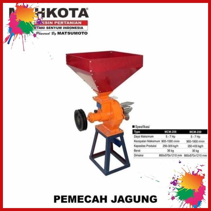 Jual mesin giling pemecah jagung biji bijian mahkota mcm200 corn mill ...