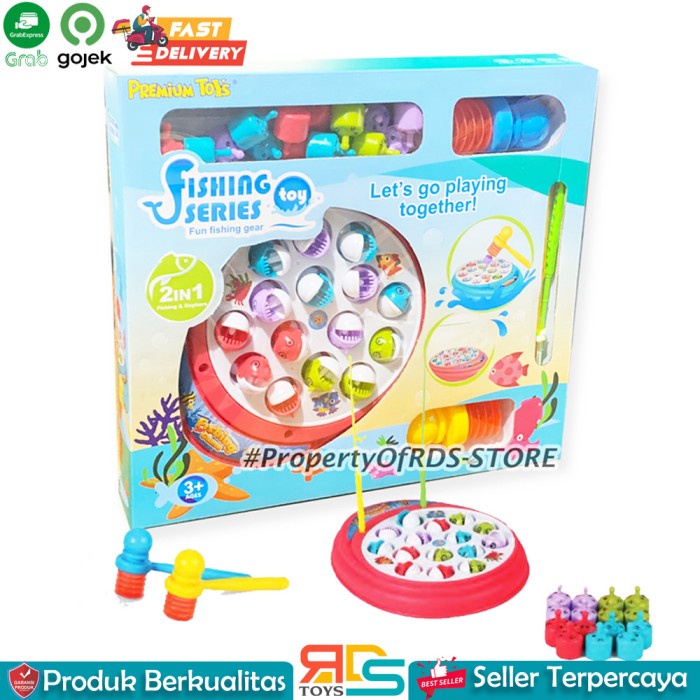 Jual Mainan Pancingan Ikan Magnet 2 in 1 Fishing Gophers Game Whack a ...