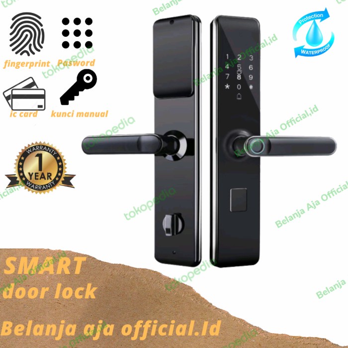 Jual smart lock gagang pintu elektrik kunci digital door lock ...