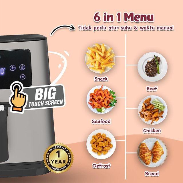 Jual Digital Air Fryer Mito Grande AF10 Kapasitas 6 Liter Garansi Resmi ...